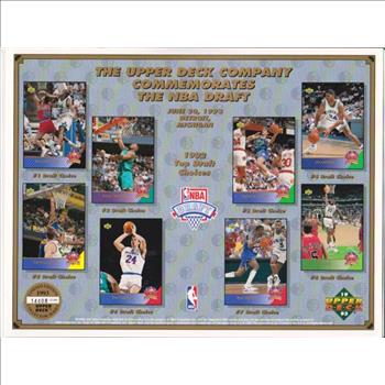 1993 Upper Deck 8.5x11 NBA Draft Sheet w/ Shaquille O'Neal Rookie ...