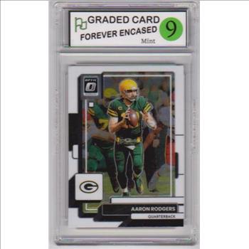 Labeled Mint 9 - Aaron Rodgers 2022 Donruss Optic #70 Card | Property Room