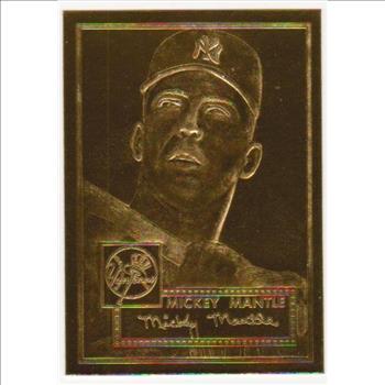 23 KT Gold - MICKEY MANTLE 1996 Topps '52 Rookie Year Limited Edition ...