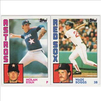 1984 Topps Nolan Ryan #470 + Wade Boggs #30 Card Pair | Property Room