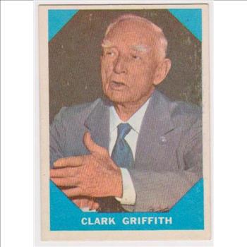 1960 Fleer Clark Griffith #15 Card - HOF'er | Property Room