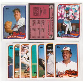 ERROR LOT - 10 Different 1989 Topps Baseball Wrong Back Errors - Darryl ...