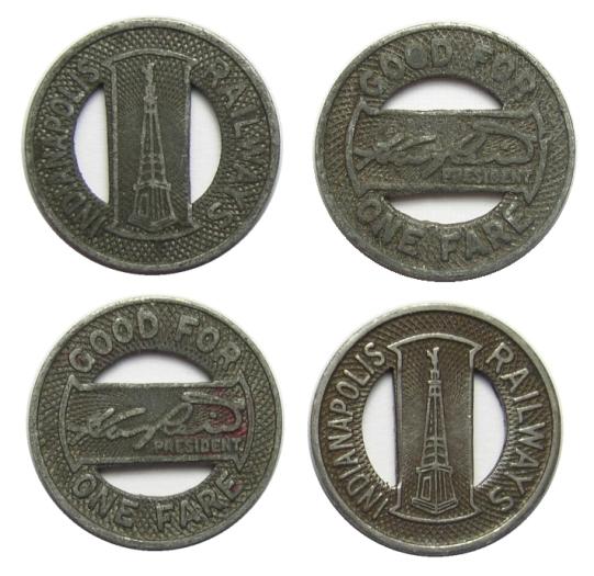 Genuine Vintage Indianapolis Railway Tokens - 4 Tokens | Property Room