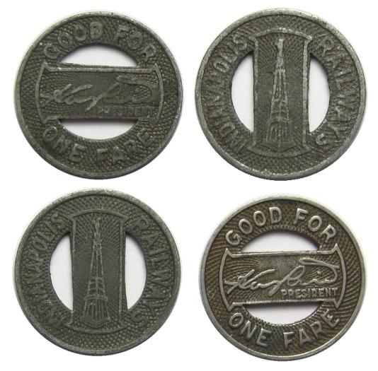 Genuine Vintage Indianapolis Railway Tokens - 4 Tokens | Property Room