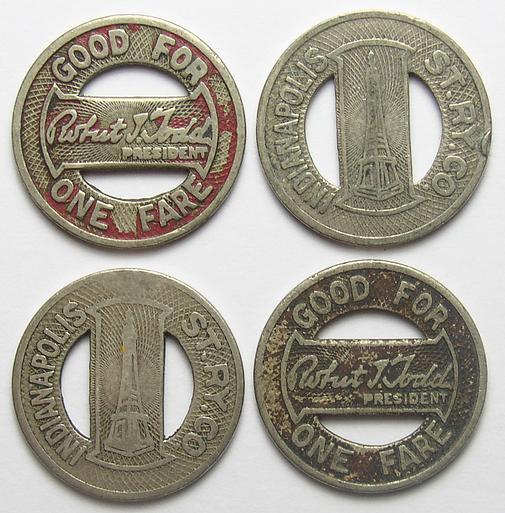 Genuine Vintage Indianapolis Railway Tokens - 4 Tokens | Property Room