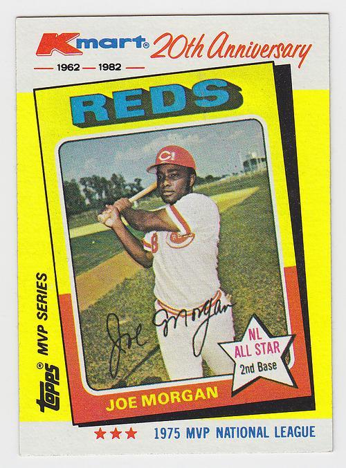 1982 K-Mart 20th Anniversary #28 Joe Morgan Baseball Card - Hall Of ...
