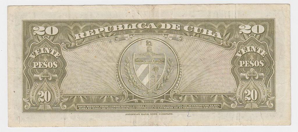 1949 Cuban Veinte (20) Pesos Note - Banco Nacional De Cuba | Property Room