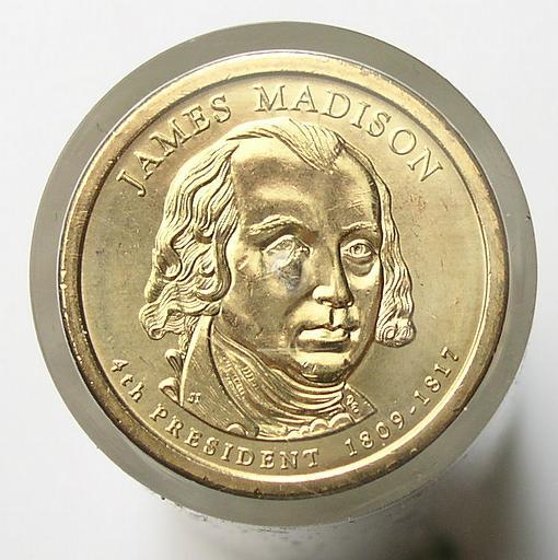 Ballistic Roll Of Uncirculated 2007-P James Madison Presidental Dollars ...