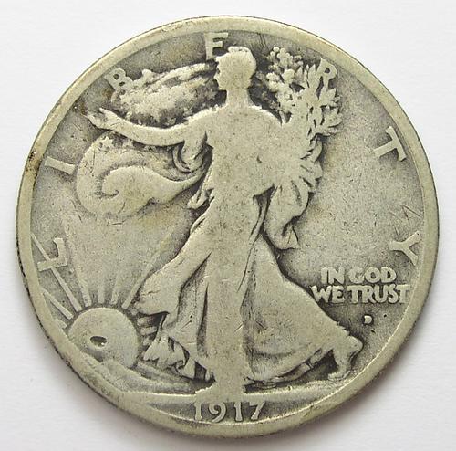 Better Date, Obverse Mint Mark 1917-D Silver Walking Liberty Half Dollar | Property Room