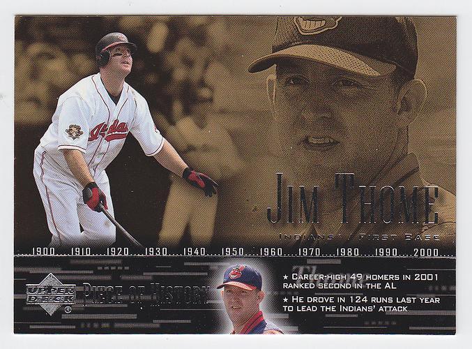 2002 Upper Deck ~Piece Of History~ #12 Jim Thome Baseball Card - Future ...