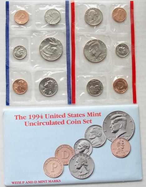1994 United States Mint Uncirculated Coin Set - 10 Coins | Property Room