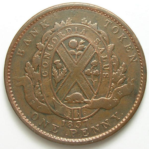 1837 Canada One Penny Copper Bank Token - 178 Years Old | Property Room