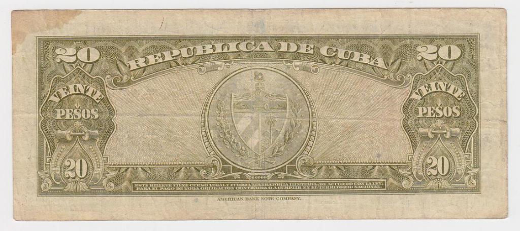 1949 Cuban Veinte (20) Pesos Note - Banco Nacional De Cuba | Property Room