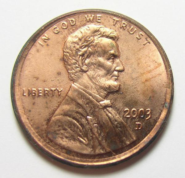 Rare Mint Error 2003-D Lincoln Cent with Monster Railroad Rim ...