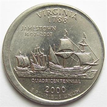 2000-D Broadstruck Error Virginia State Quarter - Partially Reeded Edge ...