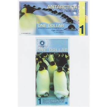 Stunning Uncirculated Polymer 2011 $1 Antarctica Penguin Note ...