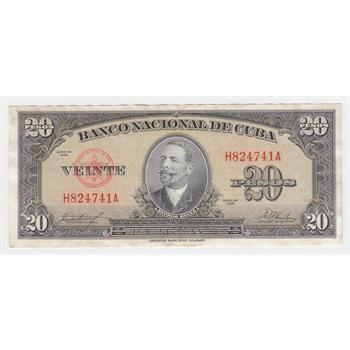 1958 Cuban Veinte (20) Pesos Note - Banco Nacional De Cuba | Property Room