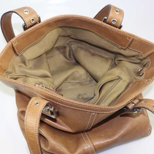 Coach Hampton Brown leather Bucket Shoulder Bag Tote 9572 | Property Room