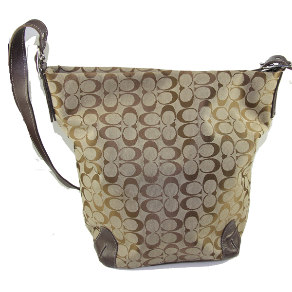 Coach Signature Classic Brown Leather Duffle Bucket Bag 9956 | Property ...