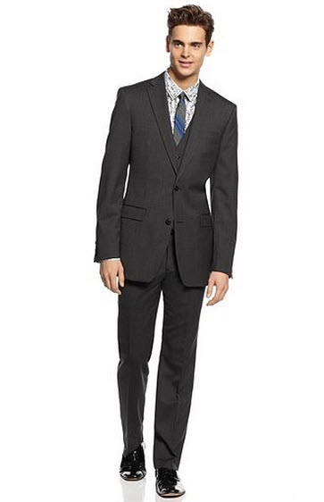 Bar III Men's Charcoal Texture 2 Pieces Suit, Size 42R - 38W/32L ...