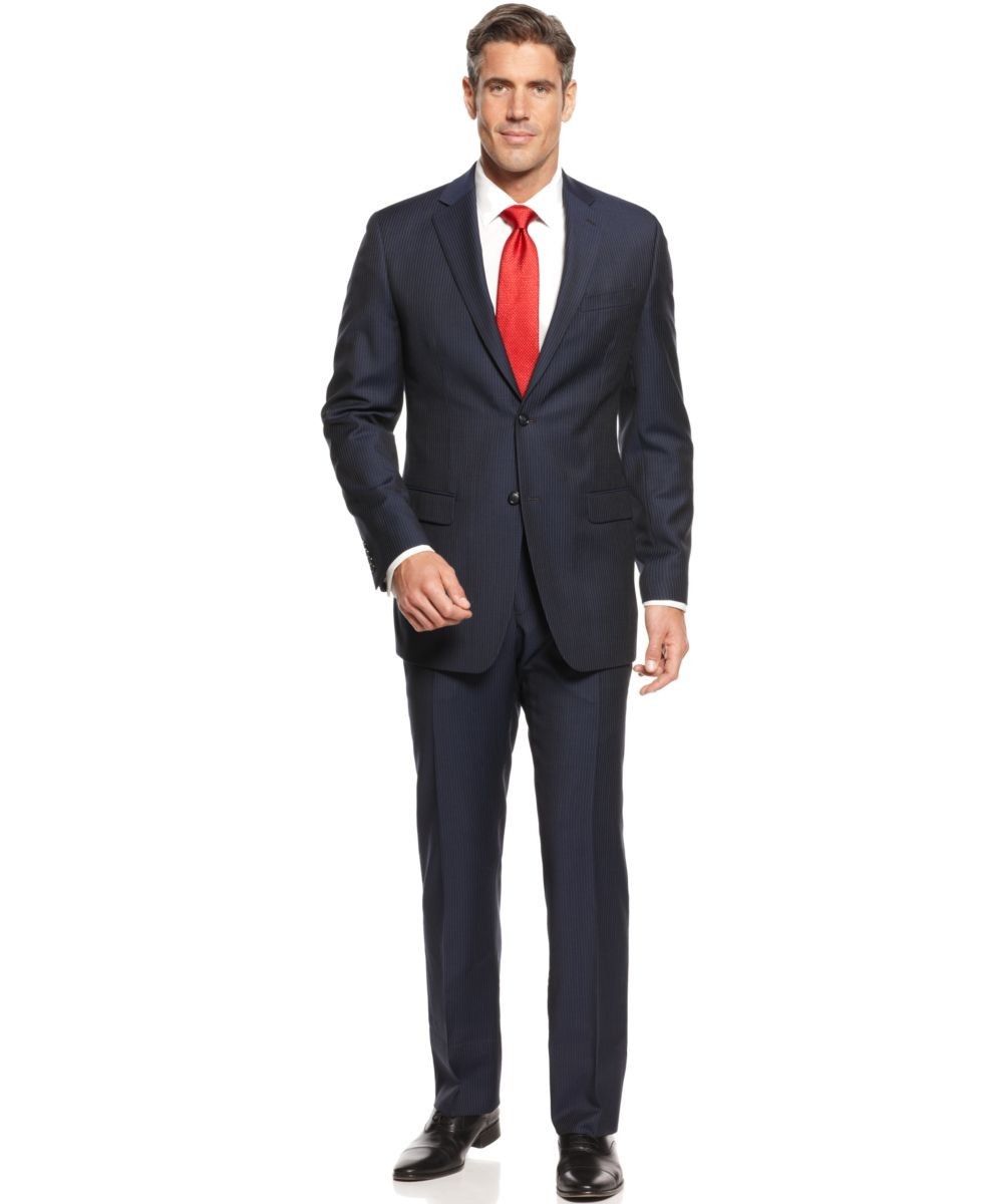 Donald Trump Men's Navy 2-button Wool Suit - 44L 38W - Retail $650 ...