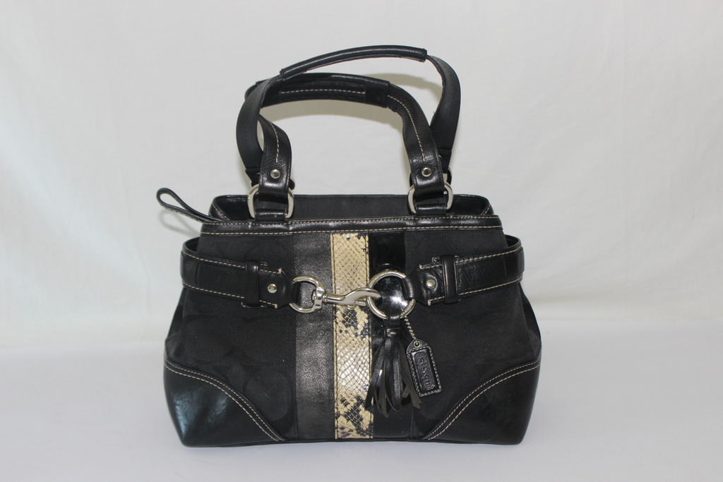 Coach Hampton Black Signature Python Satchel | Property Room