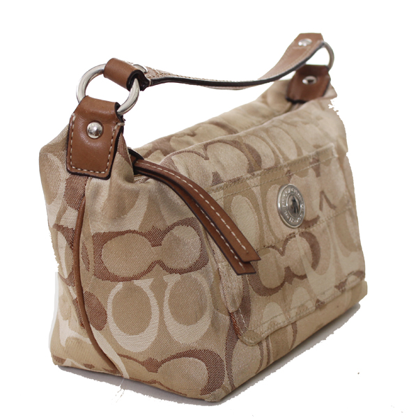 Coach Monogram Tan Mini Hand Bag | Property Room