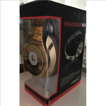 STEREO HEADPHONES HEAD GEAR MAX HM24 GOLD NEON COLOR | Property Room