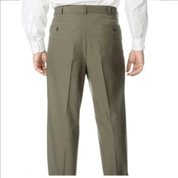 Henry Grethel Men's Pleated Front Self Adjusting Expander Waist Olive ...