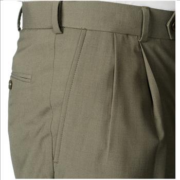 Henry Grethel Men's Pleated Front Self Adjusting Expander Waist Olive ...