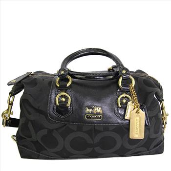 Coach Signature Op Art Sabrina Satchel Duffle Bag Tote 12947 Black ...