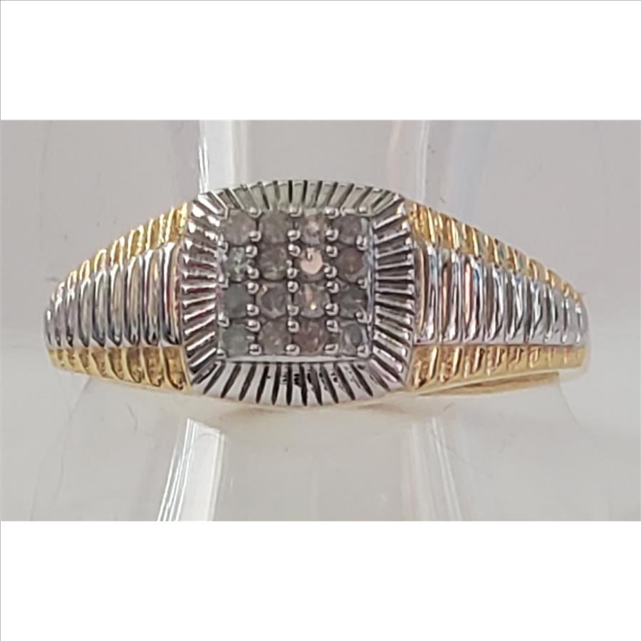 .25 ct Natural Diamond 18k /.925 Sterling Silver Rolex Style Ring ...