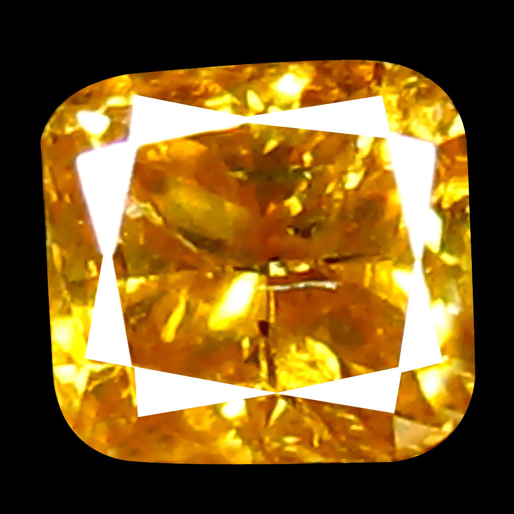 VIDEO .13 ct Natural Orange Diamond Cushion Cut Loose Gemstone ...