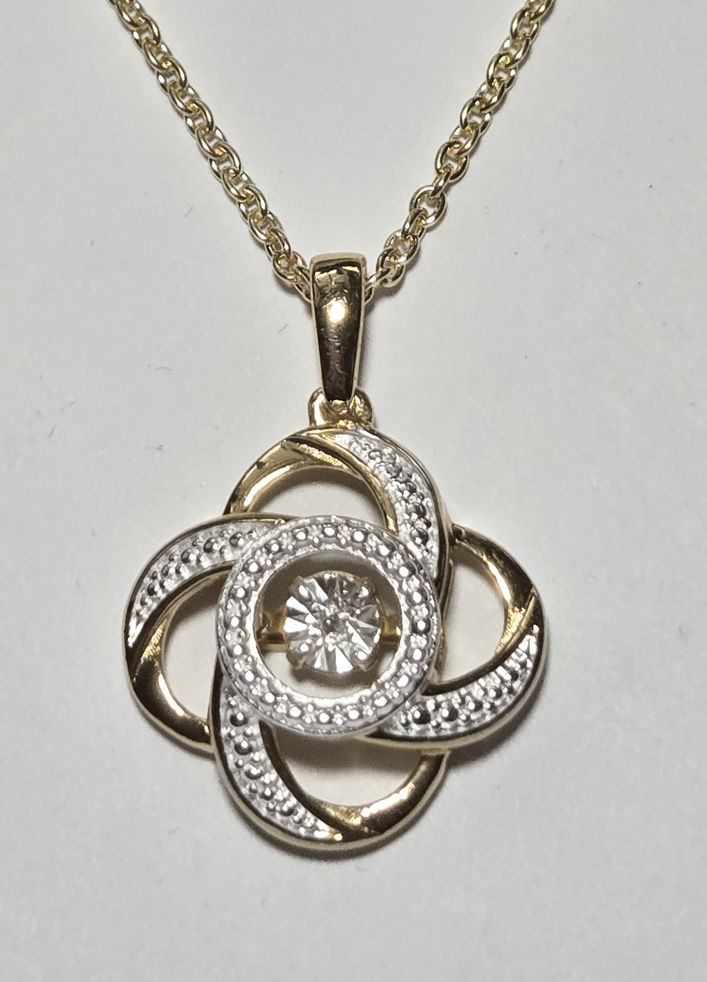 No Reserve Natural Floating Diamond Pendant & Chain Necklace | Property ...