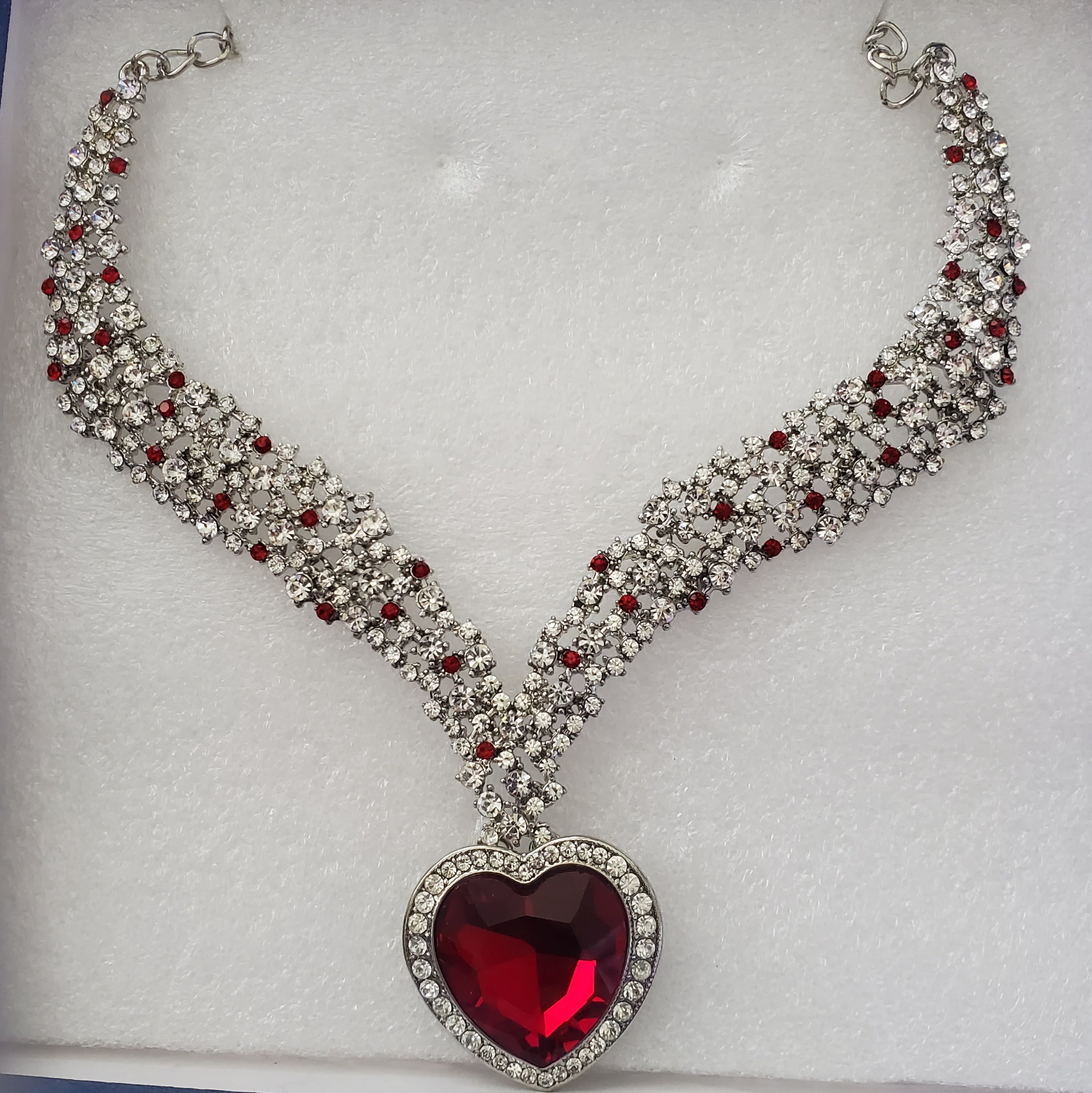 No Reserve Ruby Heart Crystal Statement Necklace | Property Room