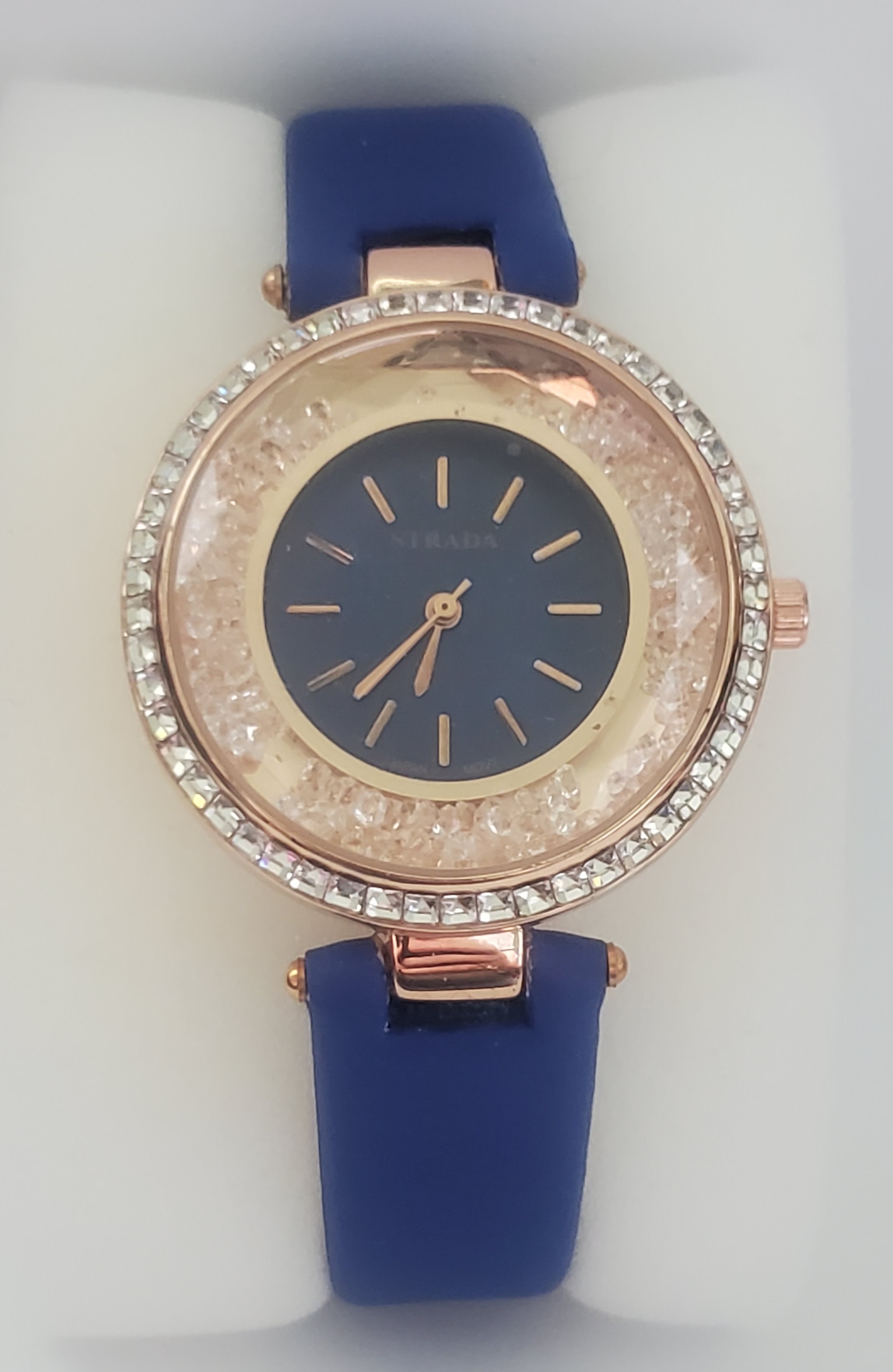 No Reserve Blue 316L Stainless Steel Floating Crystal Watch Japanese ...