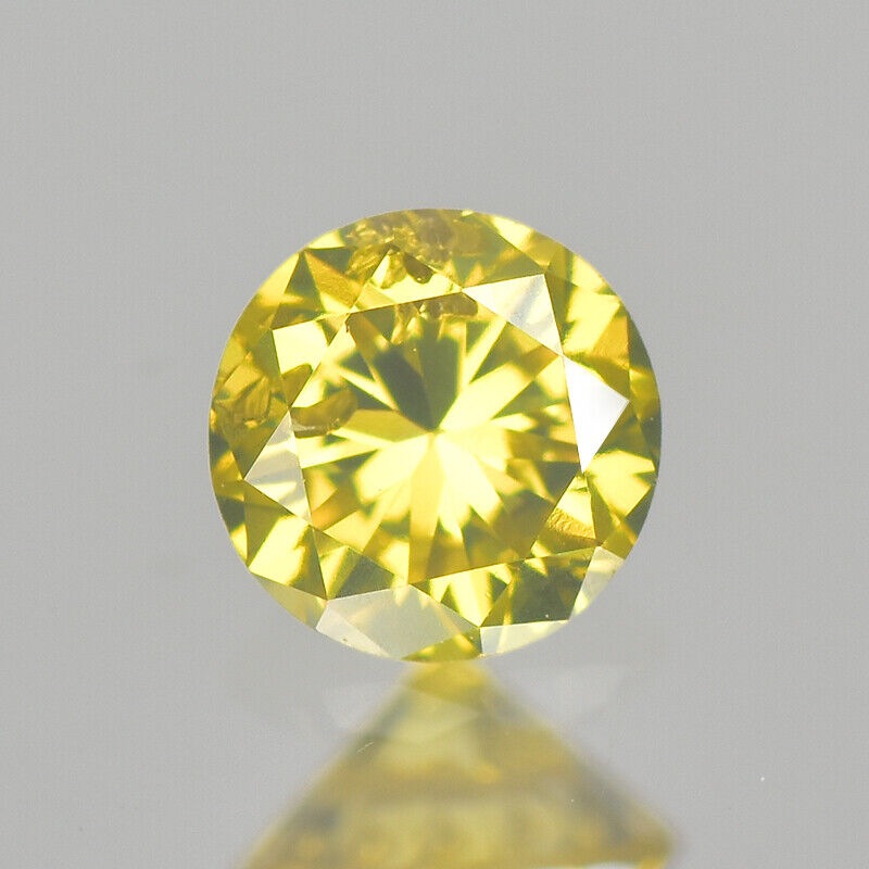 No Reserve .011 ct VS2 Natural Yellow Diamond Round Cut Loose Gemstone ...