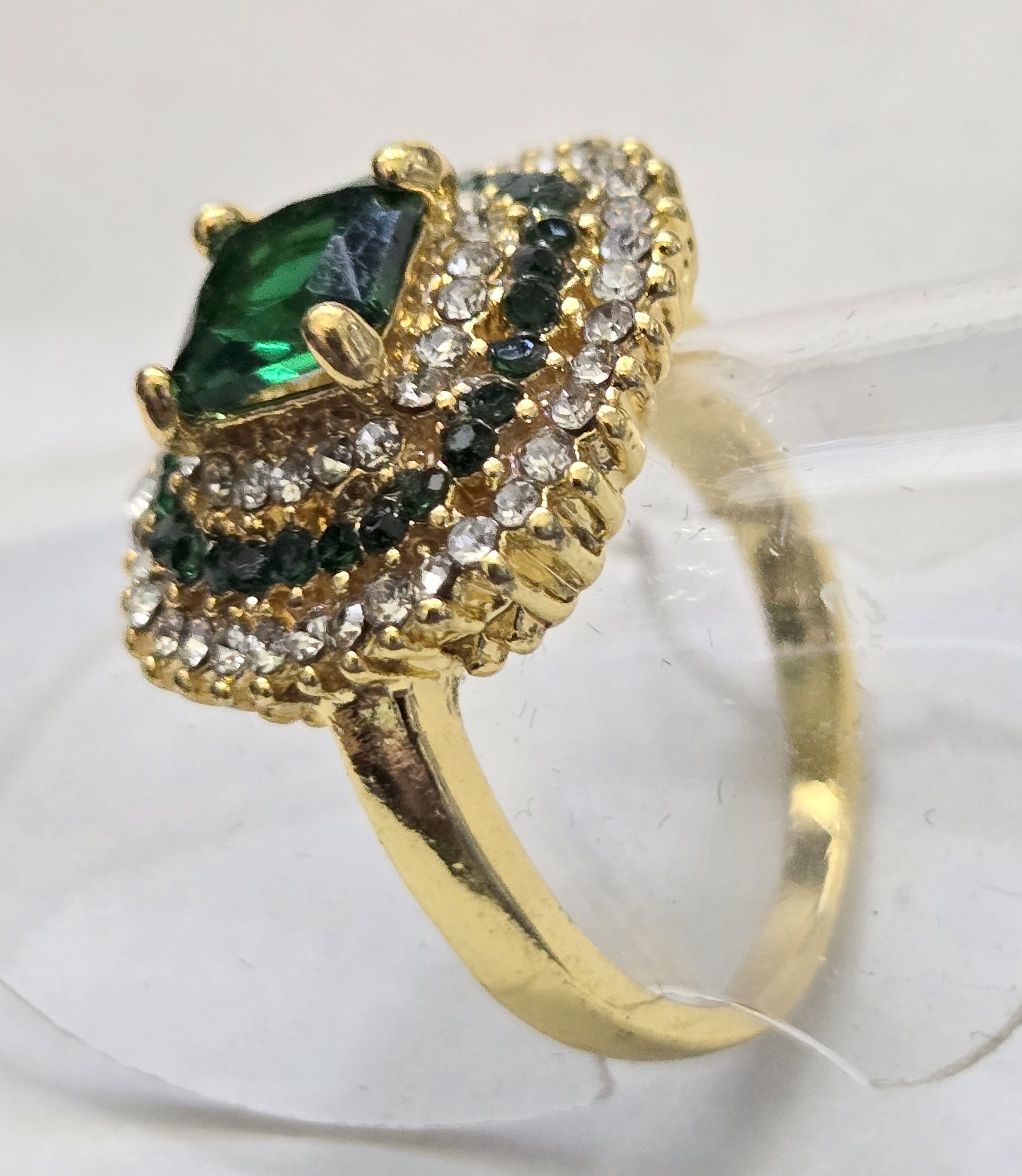 No Reserve Emerald & Austrian Crystal Ring Size 7 | Property Room
