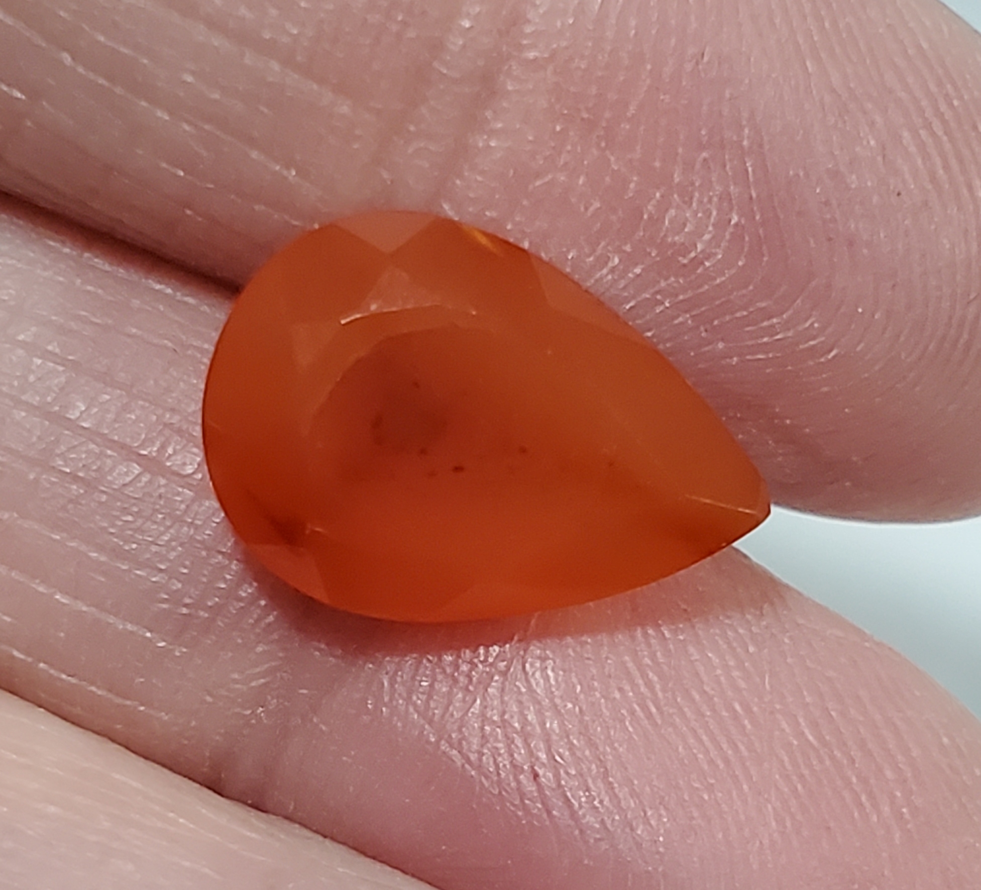 4.89 ct Natural Carnelian Pear Cut Loose Gemstone | Property Room