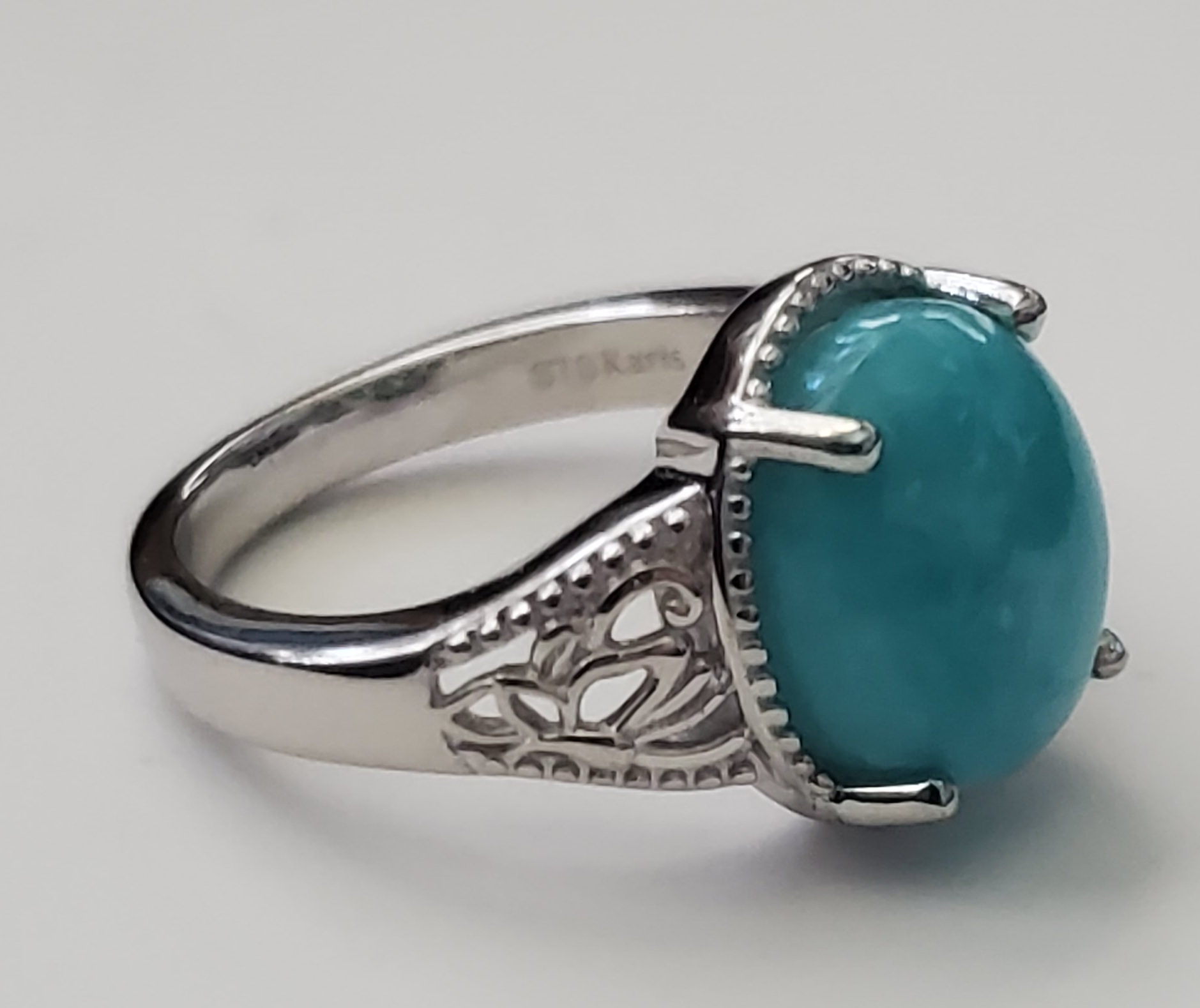 No Reserve Natural Amazonite Ring Size 7 | Property Room
