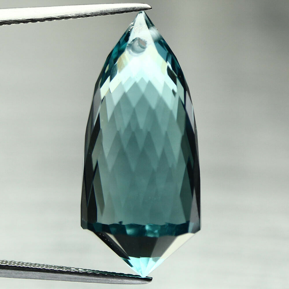 35.83 ct VVS Blue Green Quartz Briolette Cut Loose Gemstone | Property Room