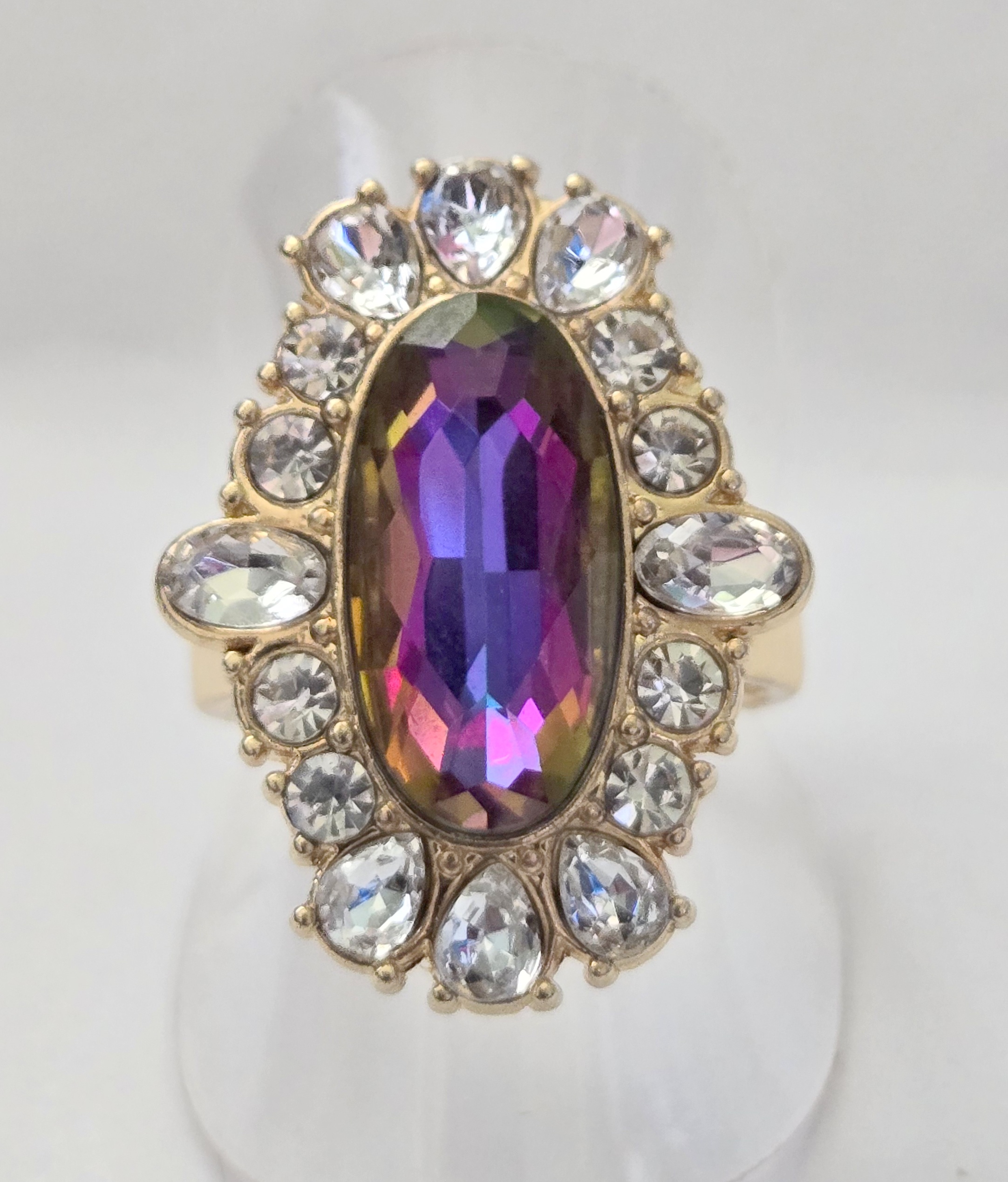 No Reserve Rainbow Mystic Austrian Crystal Ring Size 8 | Property Room