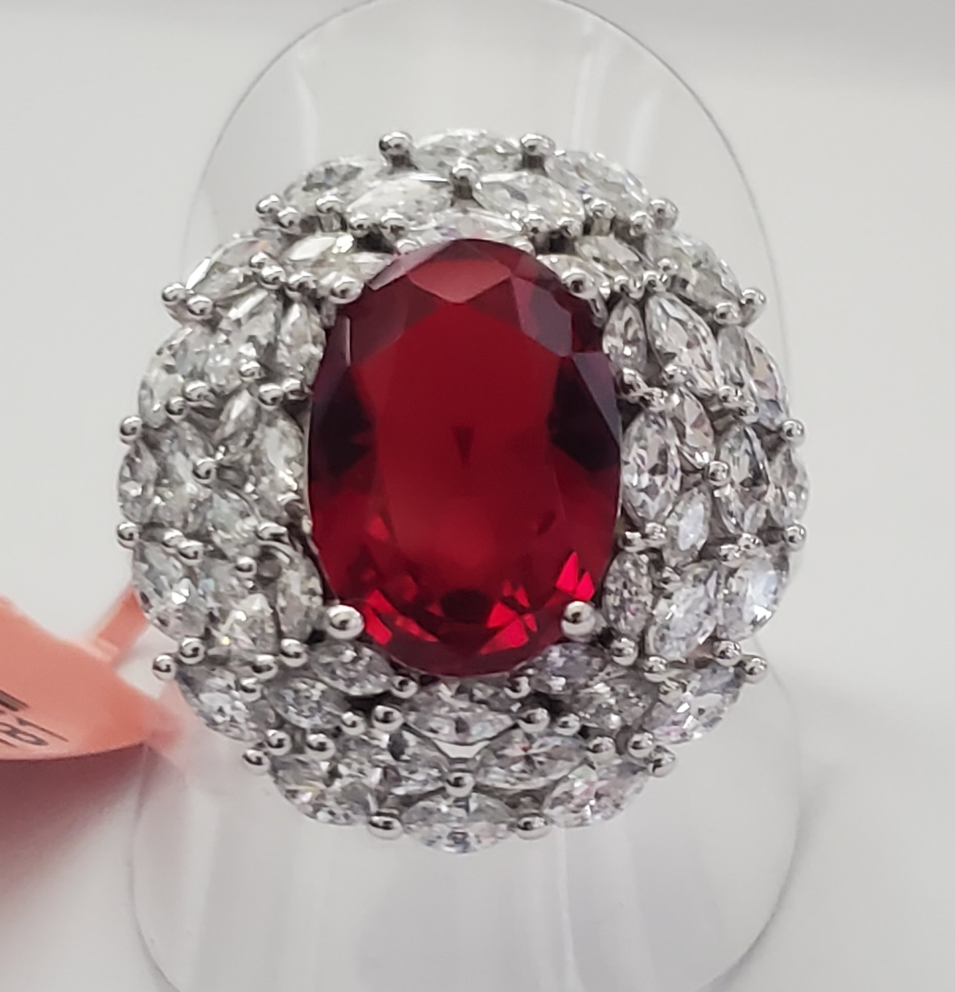 No Reserve 316L Stainless Steel Ruby & Topaz Ring | Property Room
