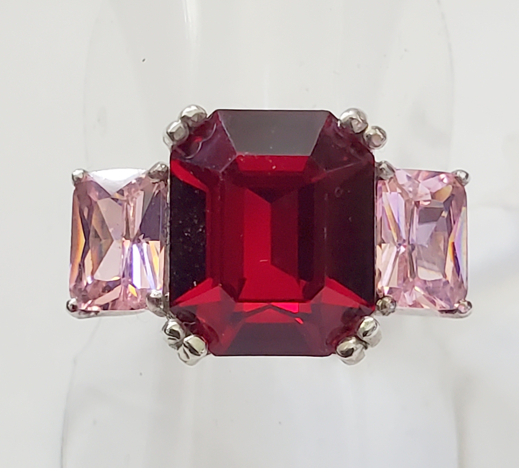 No Reserve Ruby Crystal & Pink Topaz Ring Size 6 | Property Room