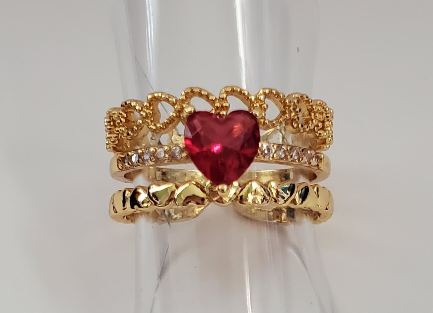No Reserve Ruby & Topaz Heart Ring Size 6 | Property Room