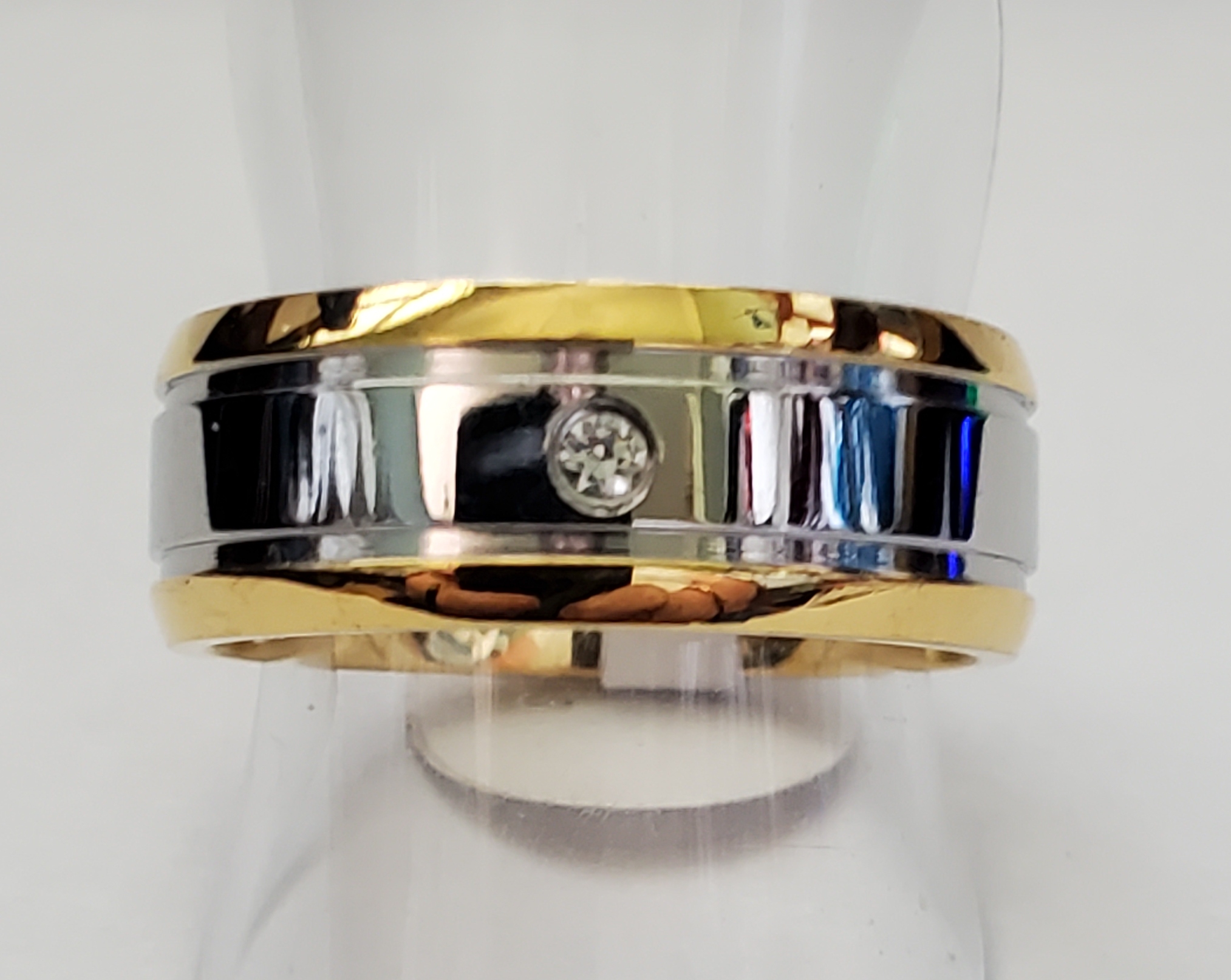 No Reserve Simulated Diamond 2 Tone Ring Size 8 | Property Room