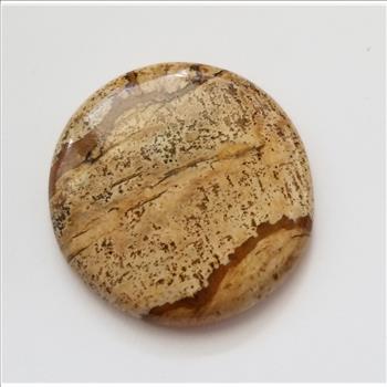 45.19 ct Natural Picture Jasper Round Cut Loose Gemstone | Property Room