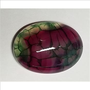 14.50 ct Natural Watermelon Dragons Vein Agate Oval Cut Loose Gemstone ...