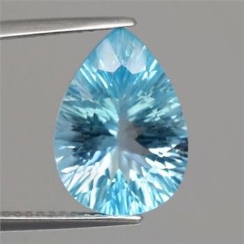 .80 ct VVS Natural Blue Topaz Pear Concave Cut Loose Gemstone ...