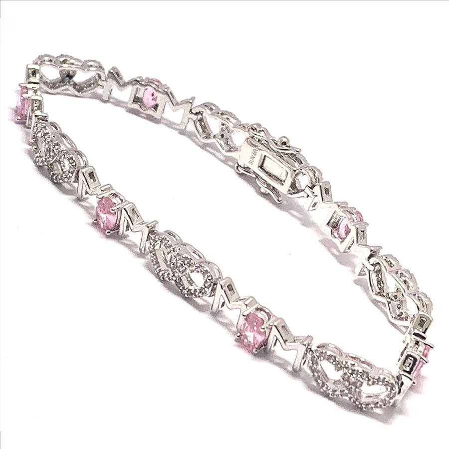 18k Gold Overlay 8.00ctw Pink Topaz & Diamonique Diamond Tennice ...